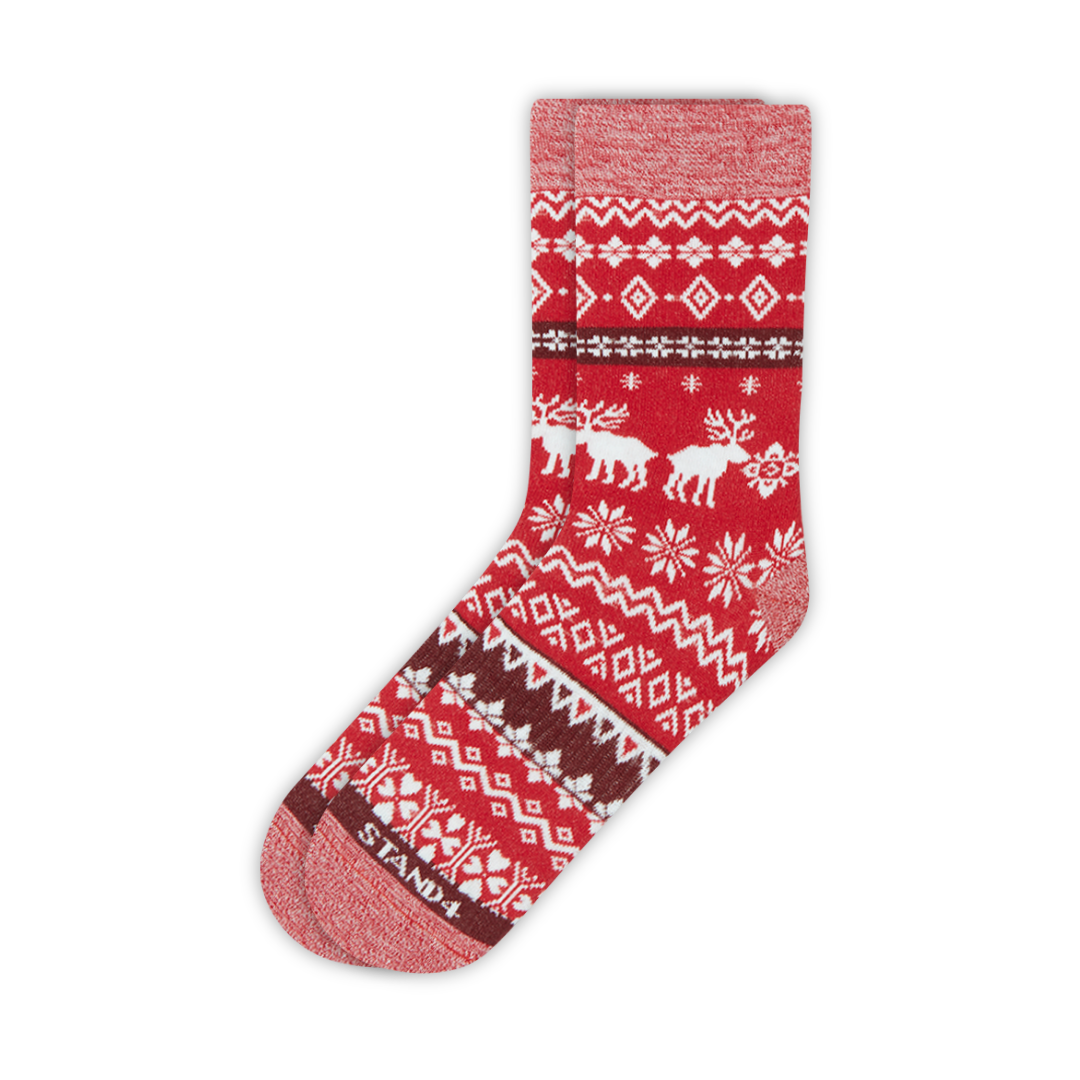 Red Christmas Fairisle Sock | Stand4 Socks | Buy One = Give One