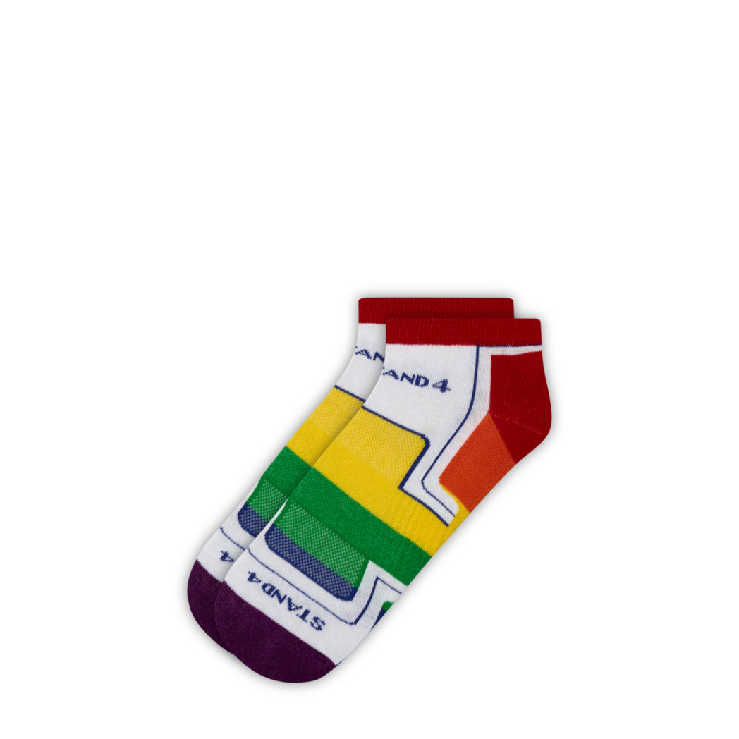 Pride Rainbow Performance Ankle Sock | Stand4 Socks | Buy One=Give One